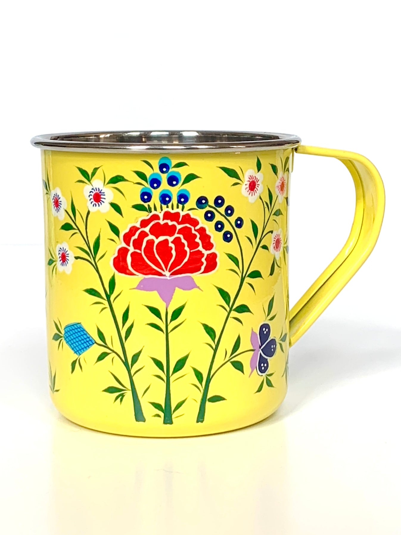 Enamelware Mug, Hand-Painted - Spring Flower Design – Center Goods