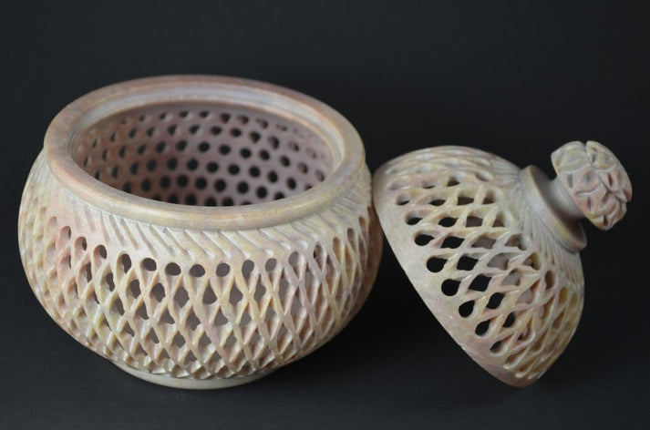 Jali Soapstone Jar – Center Goods
